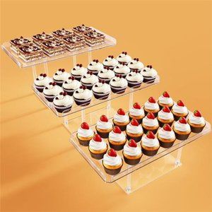 Dining | 3 Pack Dessert Table Display Set Acrylic Cupcake Buffet ...